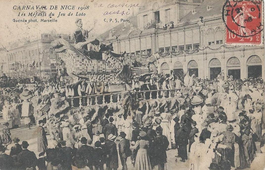 Carnaval de Nice 1908 les Méfaits du jeu de Loto