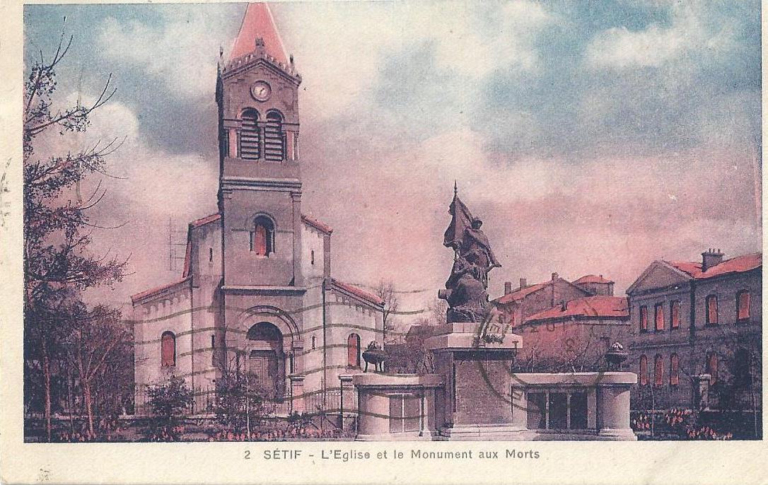Sétif - L'église et le Monument aux Morts